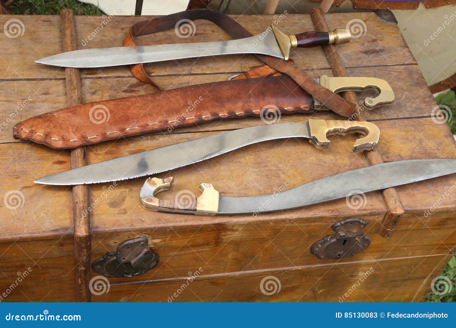 Ancient Sharp Weapons Knives Swords Medieval or Roman Stock Image ...