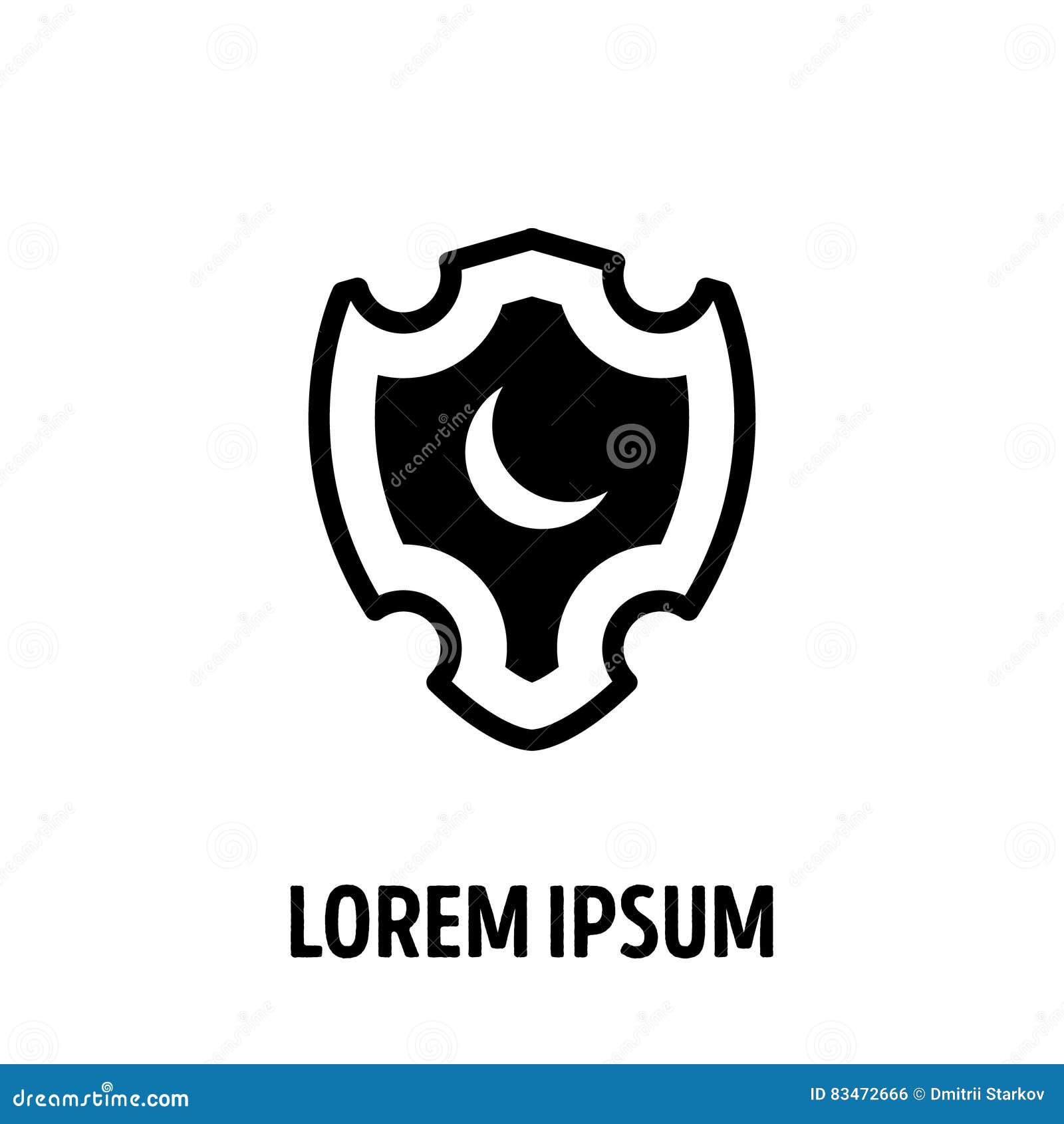 Ancient shield with emblem stock illustration. Illustration of concept ...