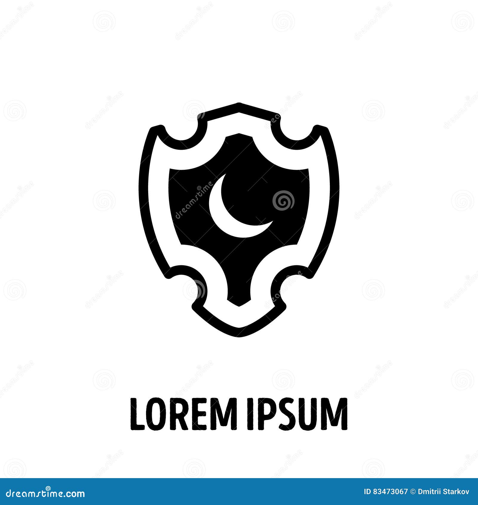 Ancient shield with emblem stock vector. Illustration of icon - 83473067