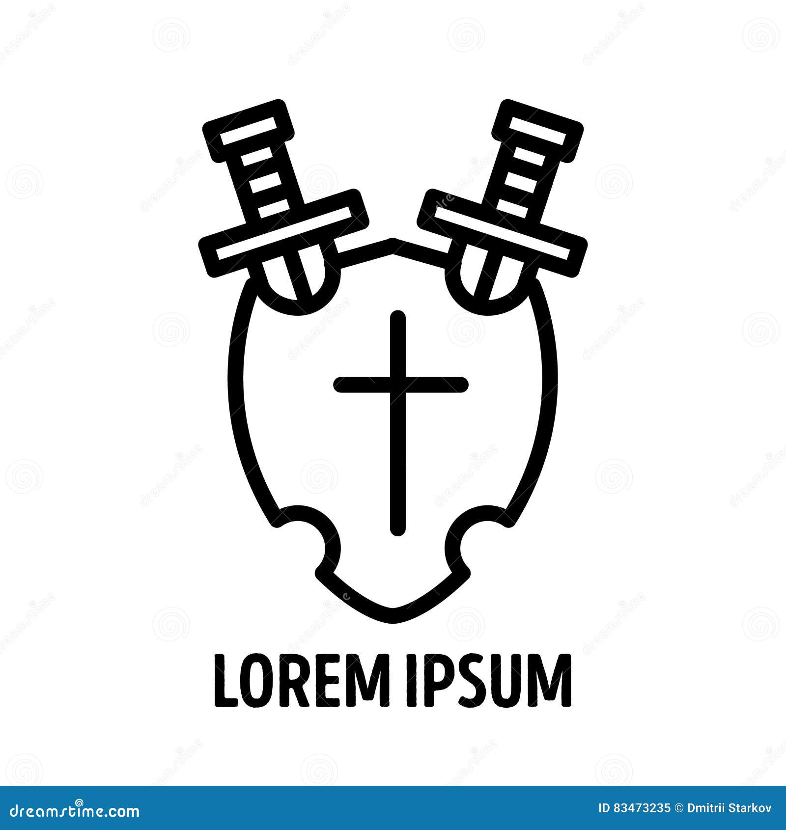 Ancient shield with emblem stock vector. Illustration of badge - 83473235