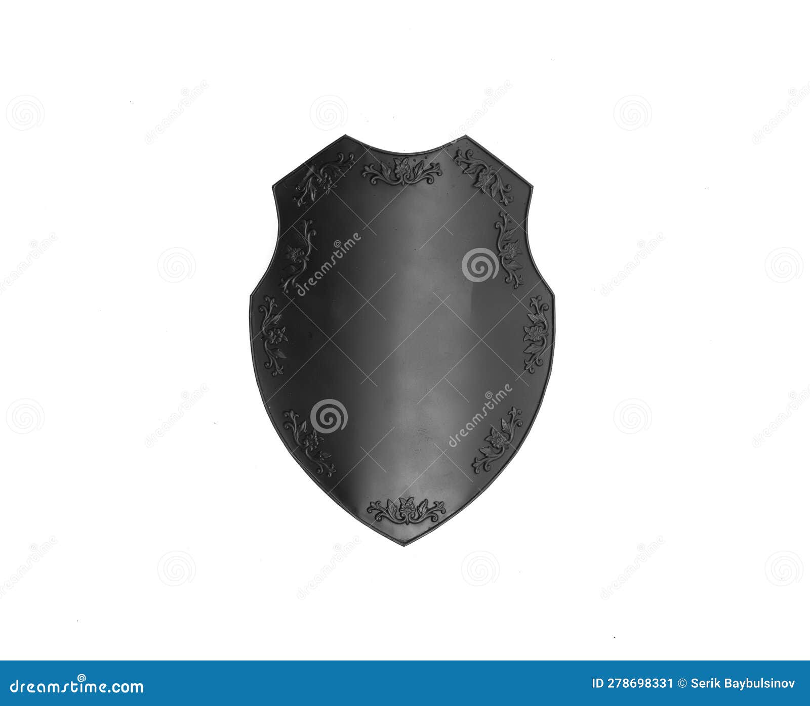 Ancient Shield on White Isolated Background Stock Image - Image of ...
