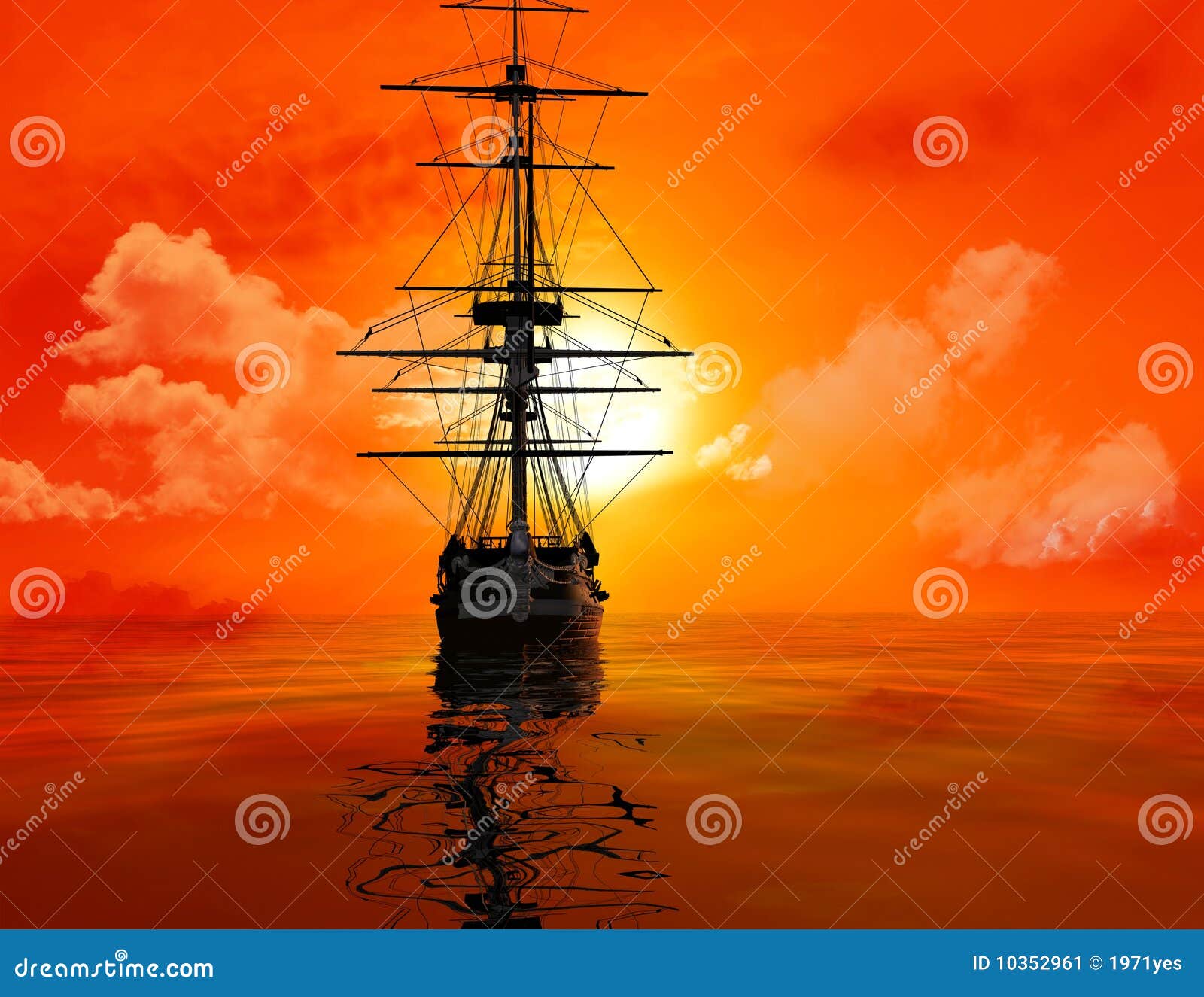 The ancient ship stock image. Image of frigate, regatta - 10352961
