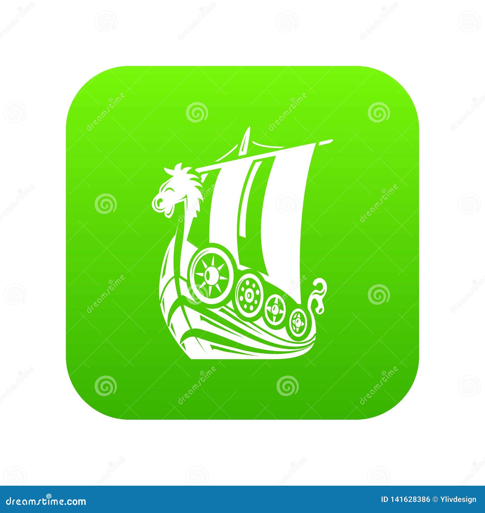 Ancient Ship Icon, Simple Style Stock Vector - Illustration of flag ...
