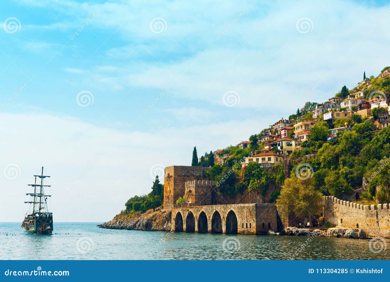 Ancient Shipyard `Tersane` in Alanya Castle Stock Image - Image of ...
