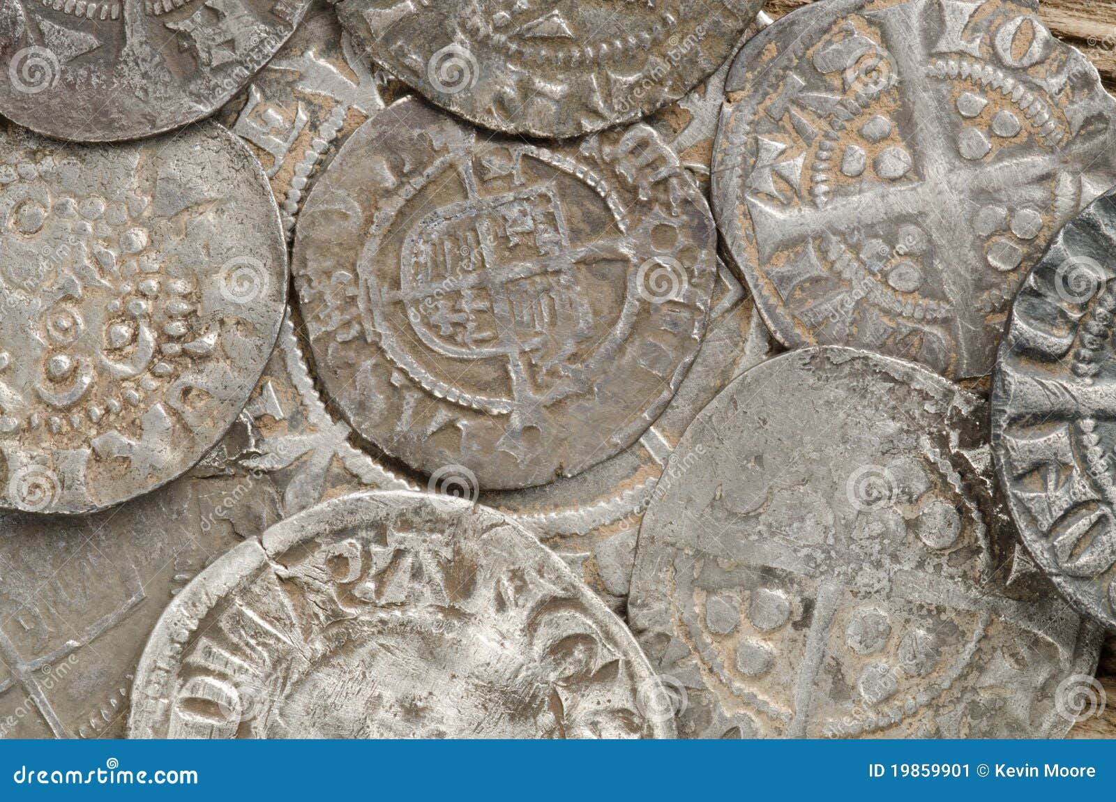 Ancient silver coins stock image. Image of ancient, hammered - 19859901