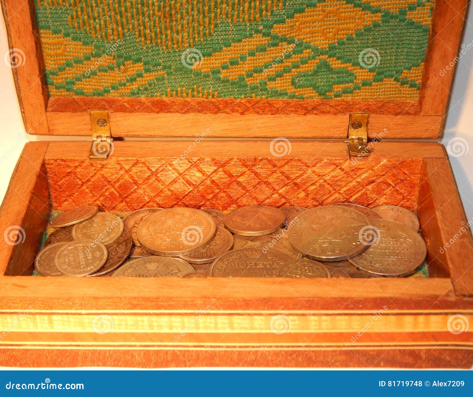 Ancient Silver Coins in a Box Stock Photo - Image of coin, container ...
