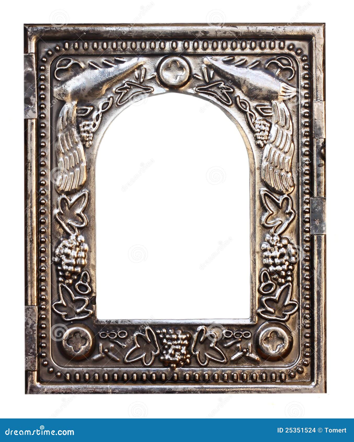 Ancient Silver Frame Isolated Stock Photo - Image of ornamental ...