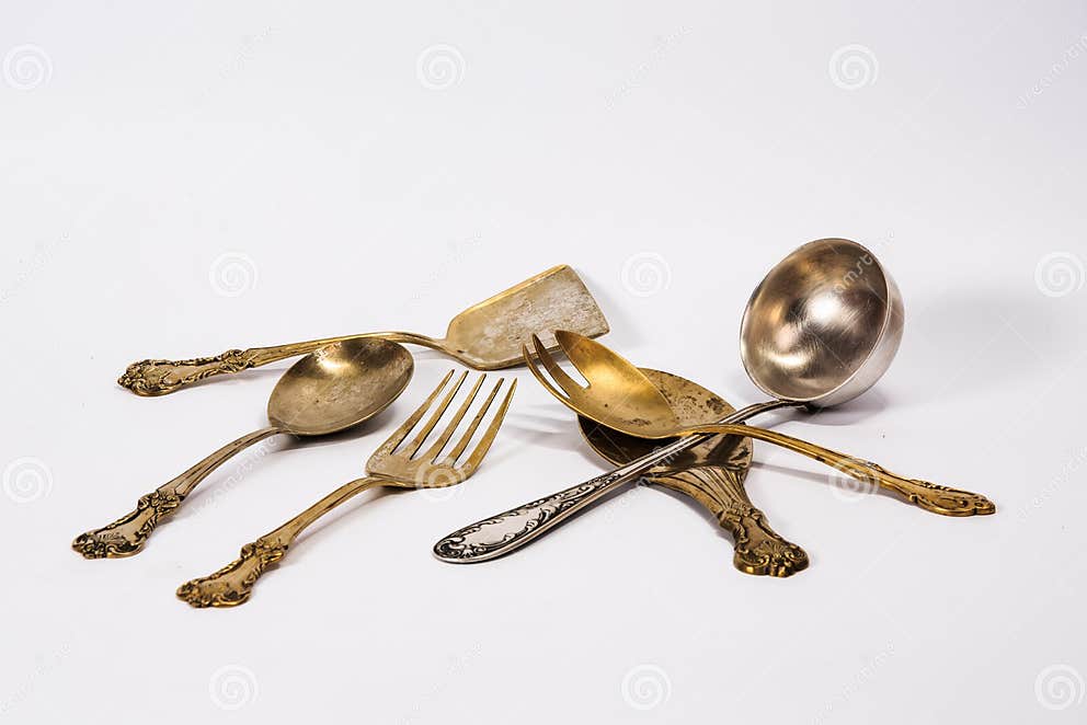 Ancient silverware stock photo. Image of decoration, ancient - 27961804