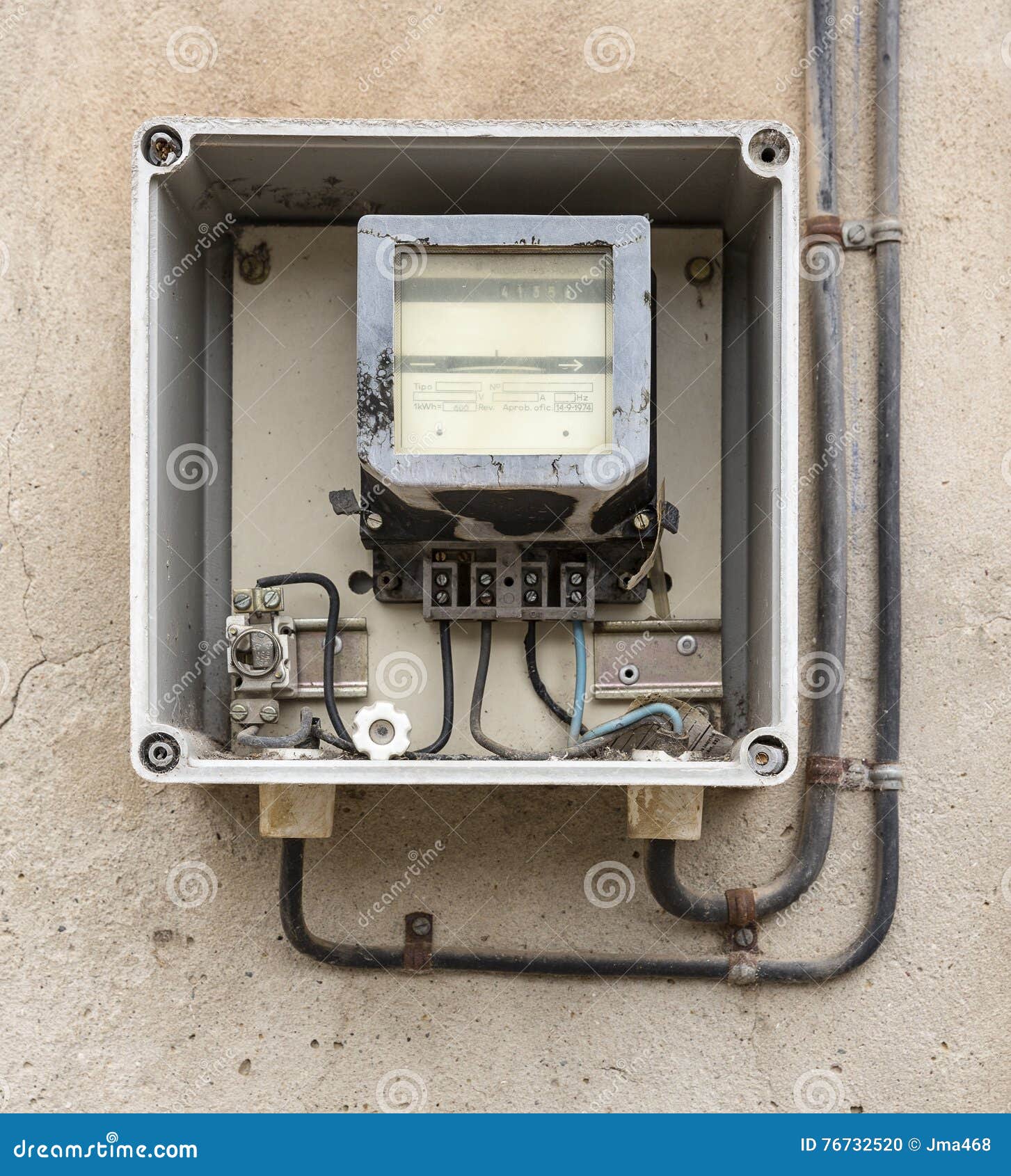 Ancient Single Phase Supply Meter Electrical Counter Stock Photo ...