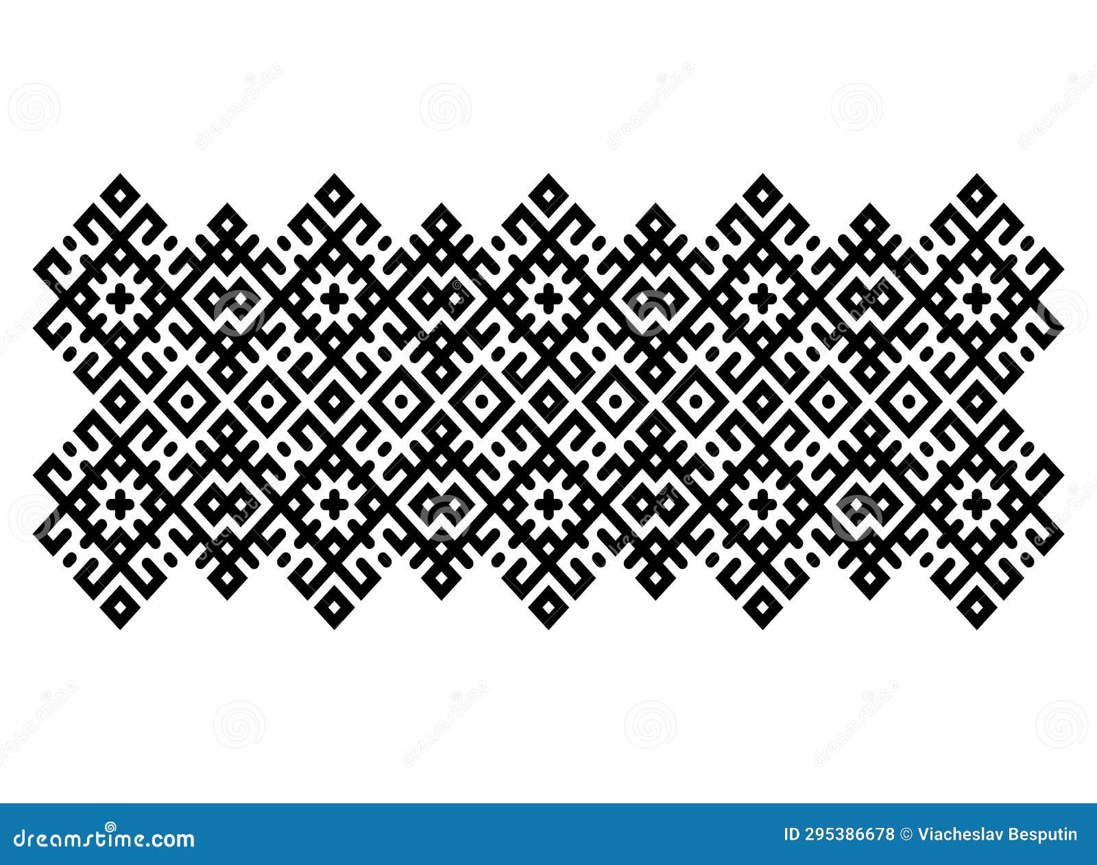 Ancient Slavic Embroidery Pattern. Square Seamless Rhombuses Stock ...