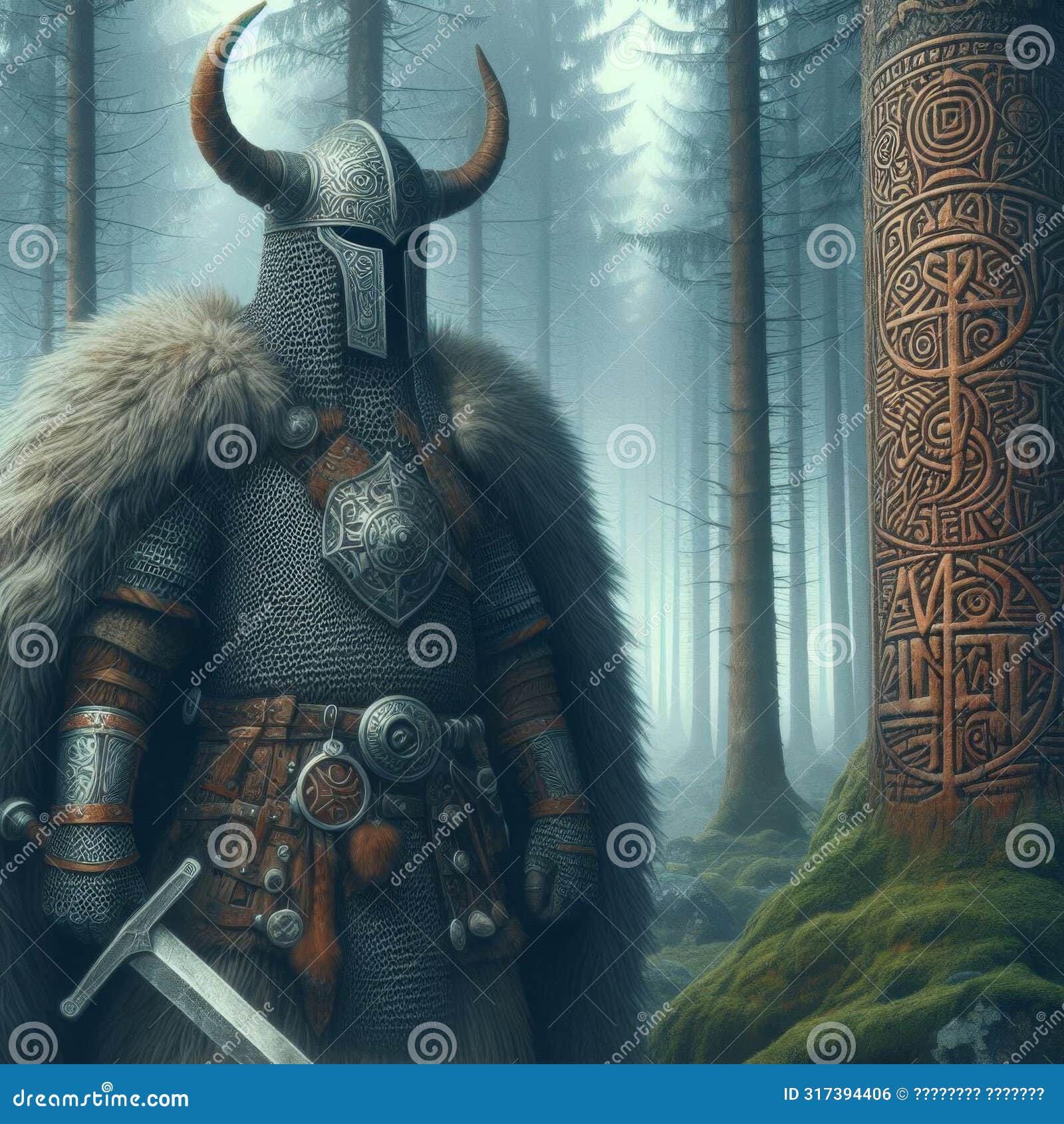 Ancient Slavic Warrior in Armor Stock Illustration - Illustration of ...