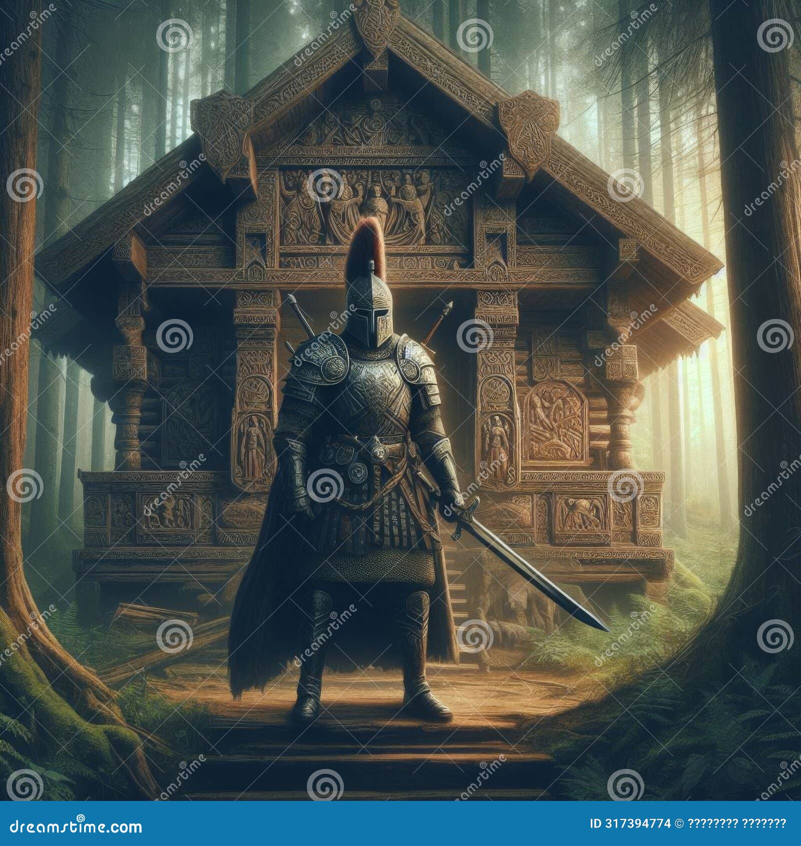 Ancient Slavic Warrior in Armor Stock Illustration - Illustration of ...