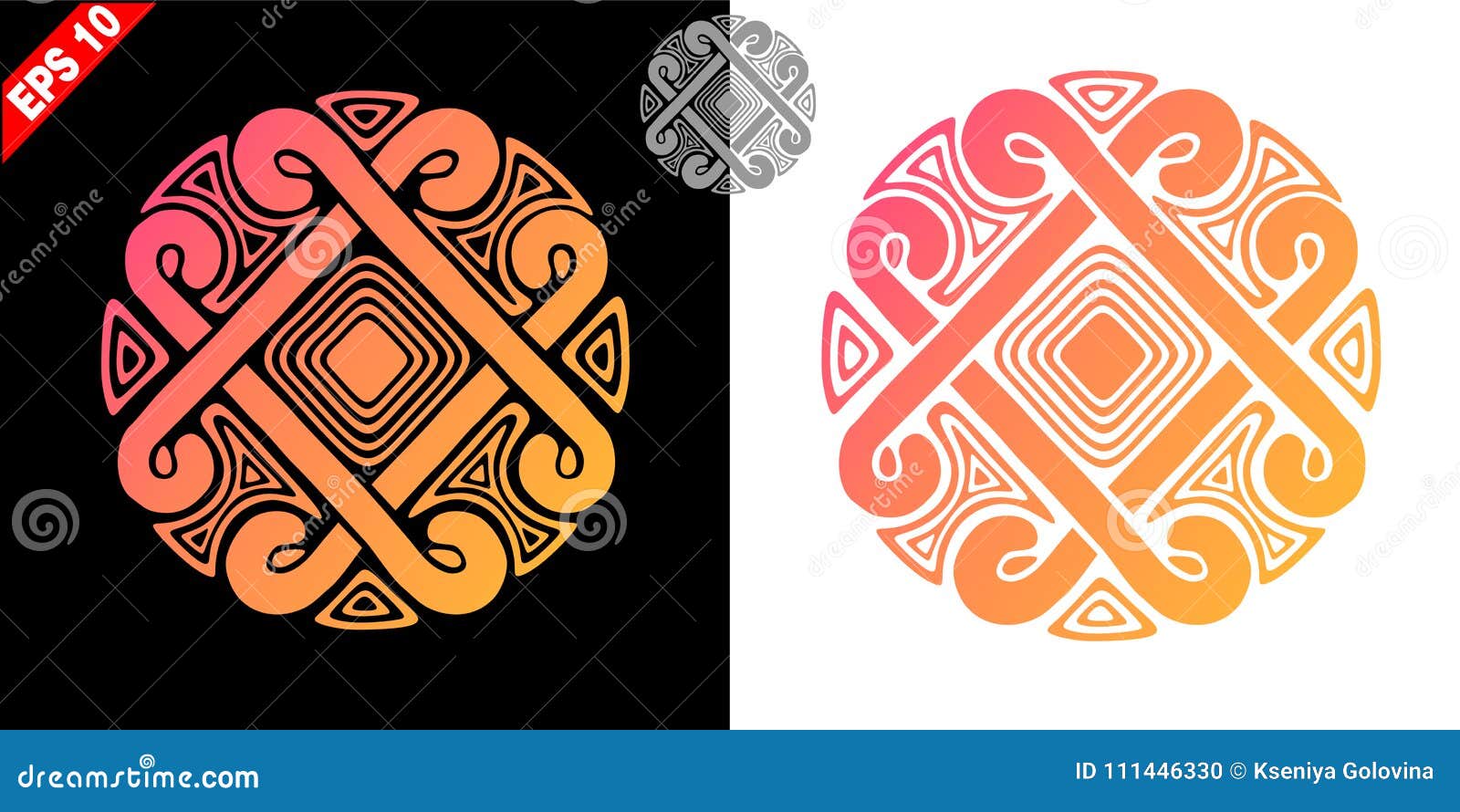 The ancient solar symbol stock vector. Illustration of design - 111446330