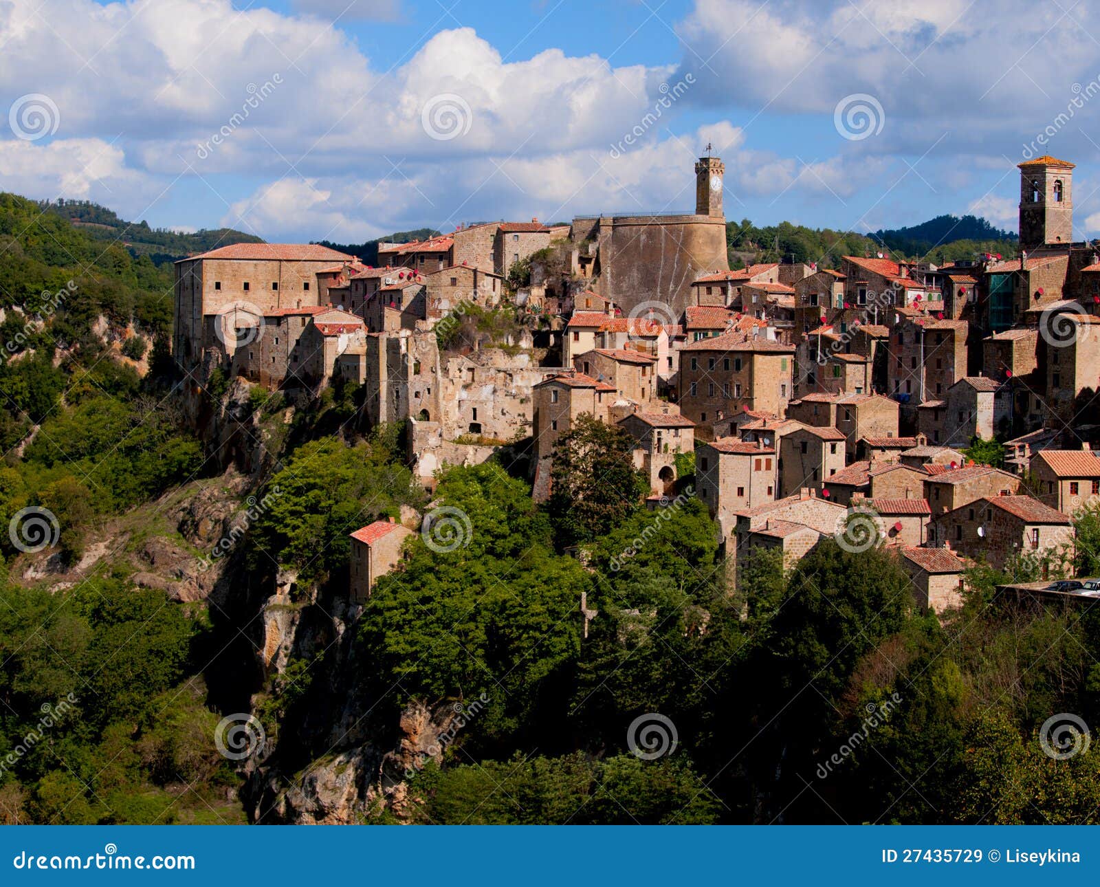 Ancient Sorano town. Italy stock image. Image of medieval - 27435729