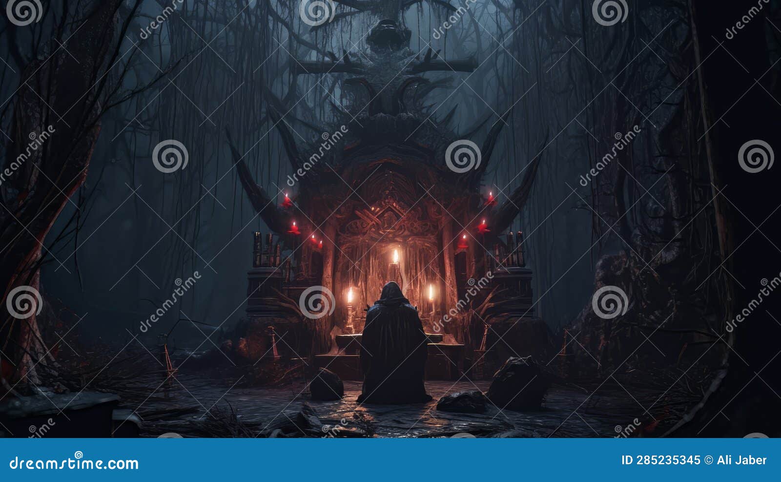 Ancient Sorcerer Doing Rituals on a Grave , Ai, Ai Generative ...