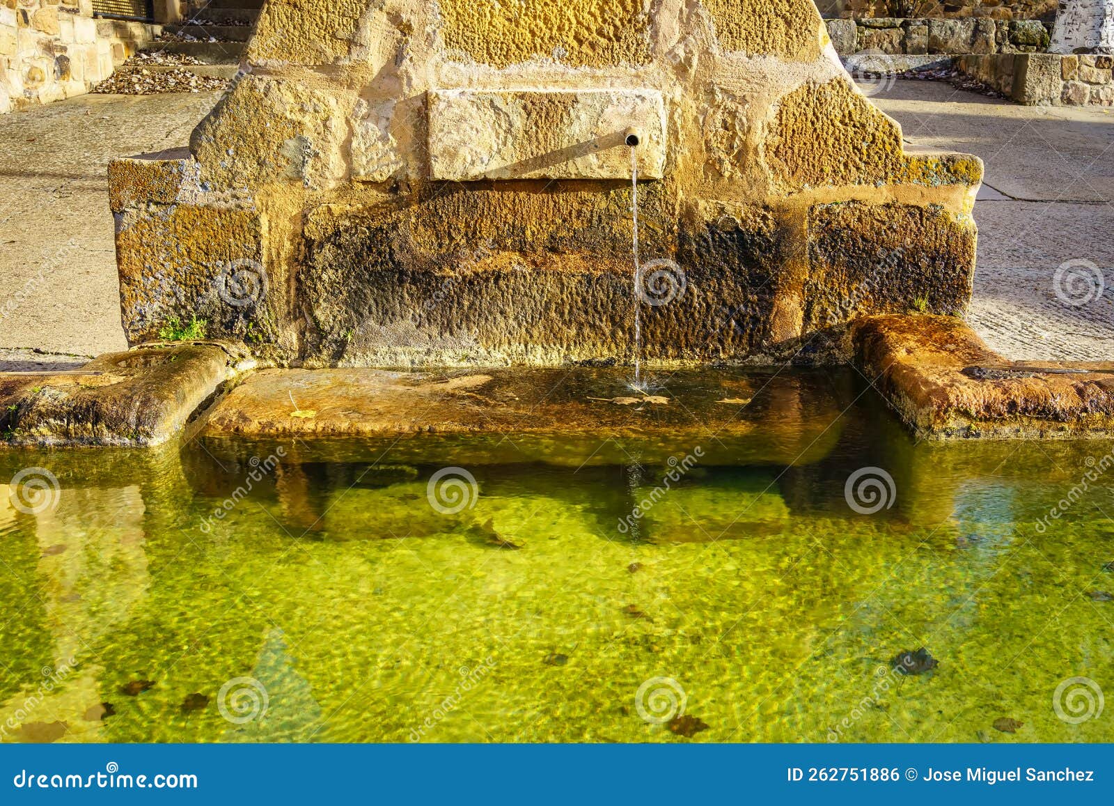 Ancient Source of Fresh and Transparent Water Made of Stone in an Old ...