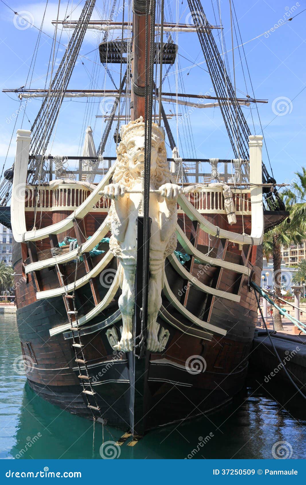 Ancient Spanish Galleon stock image. Image of sailing - 37250509