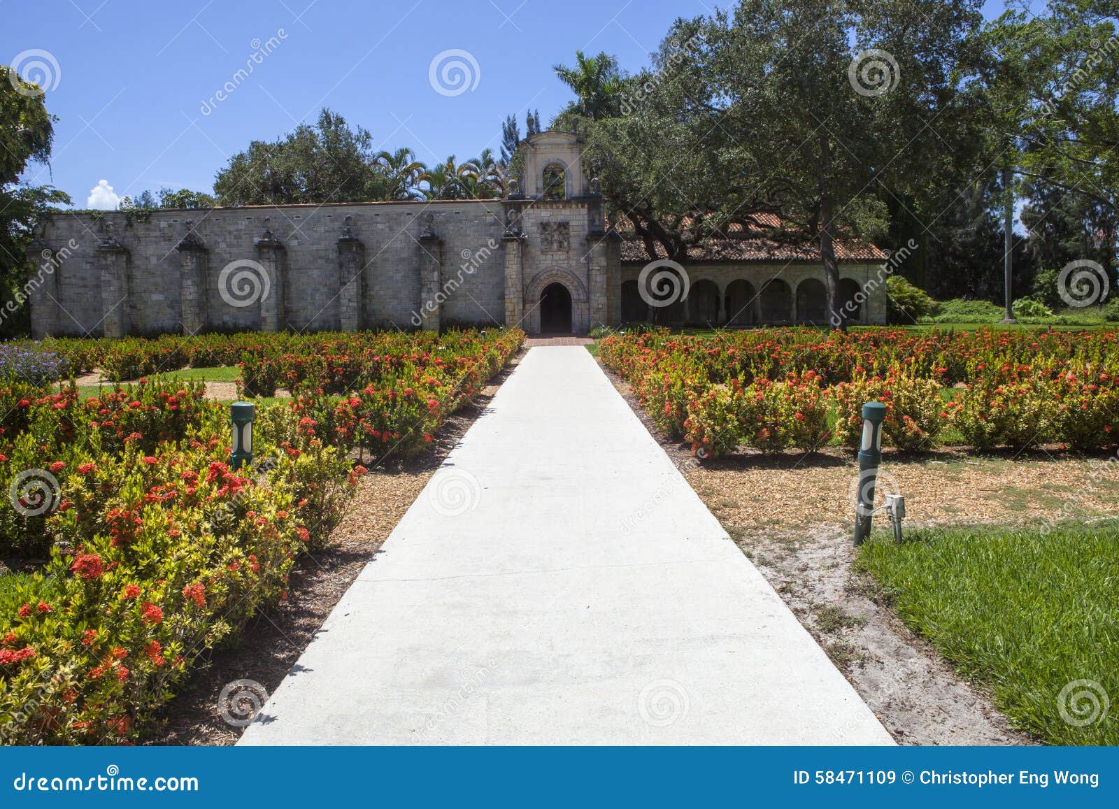Ancient Spanish Monastery stock image. Image of flower - 58471109