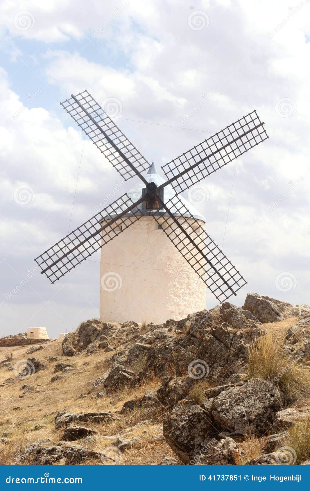 Ancient Spanish Mill of Consuegra on the Rocks in Castilla La Mancha ...