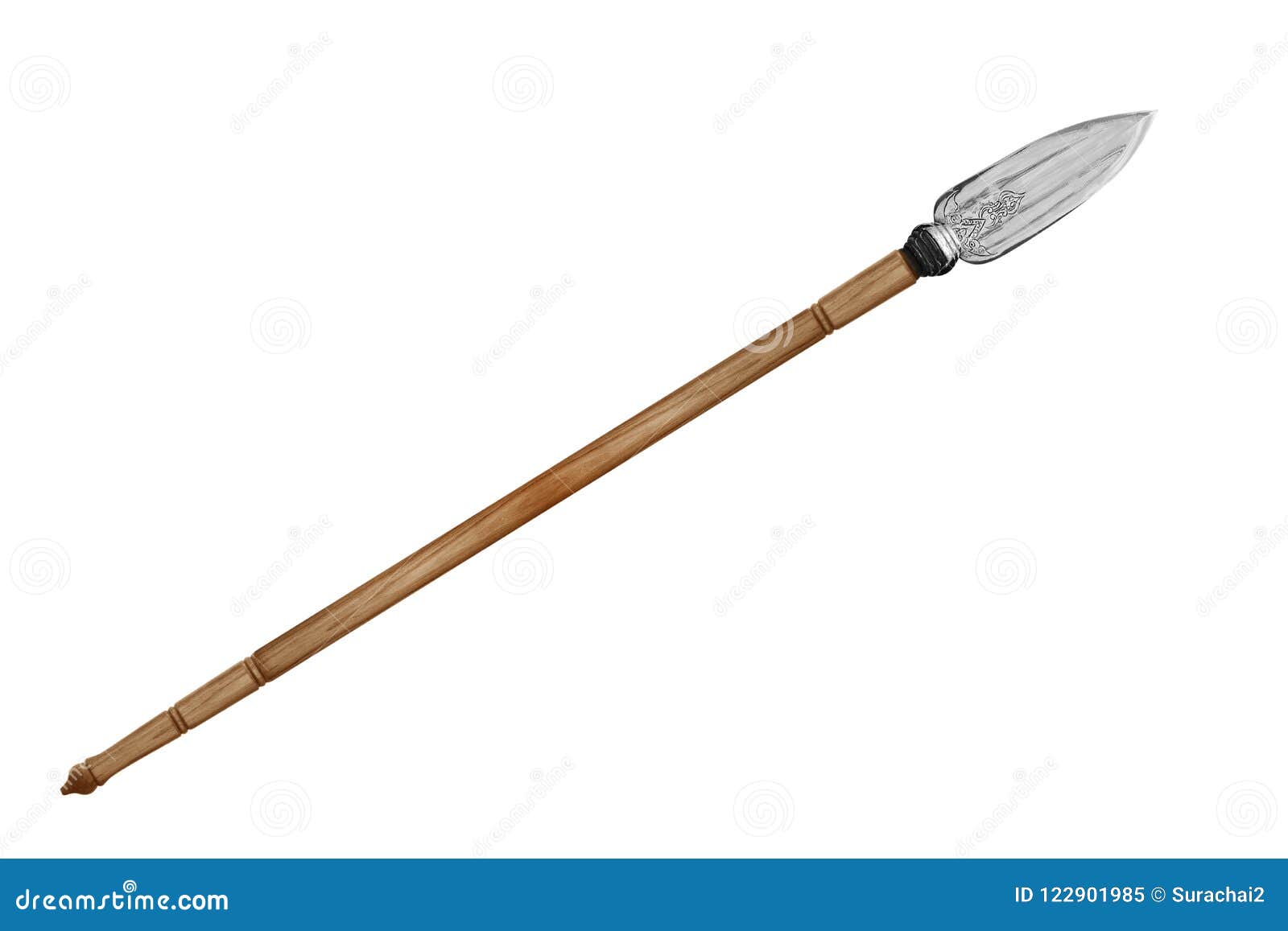Ancient Spear Isolated on White Background Stock Image - Image of arrow ...