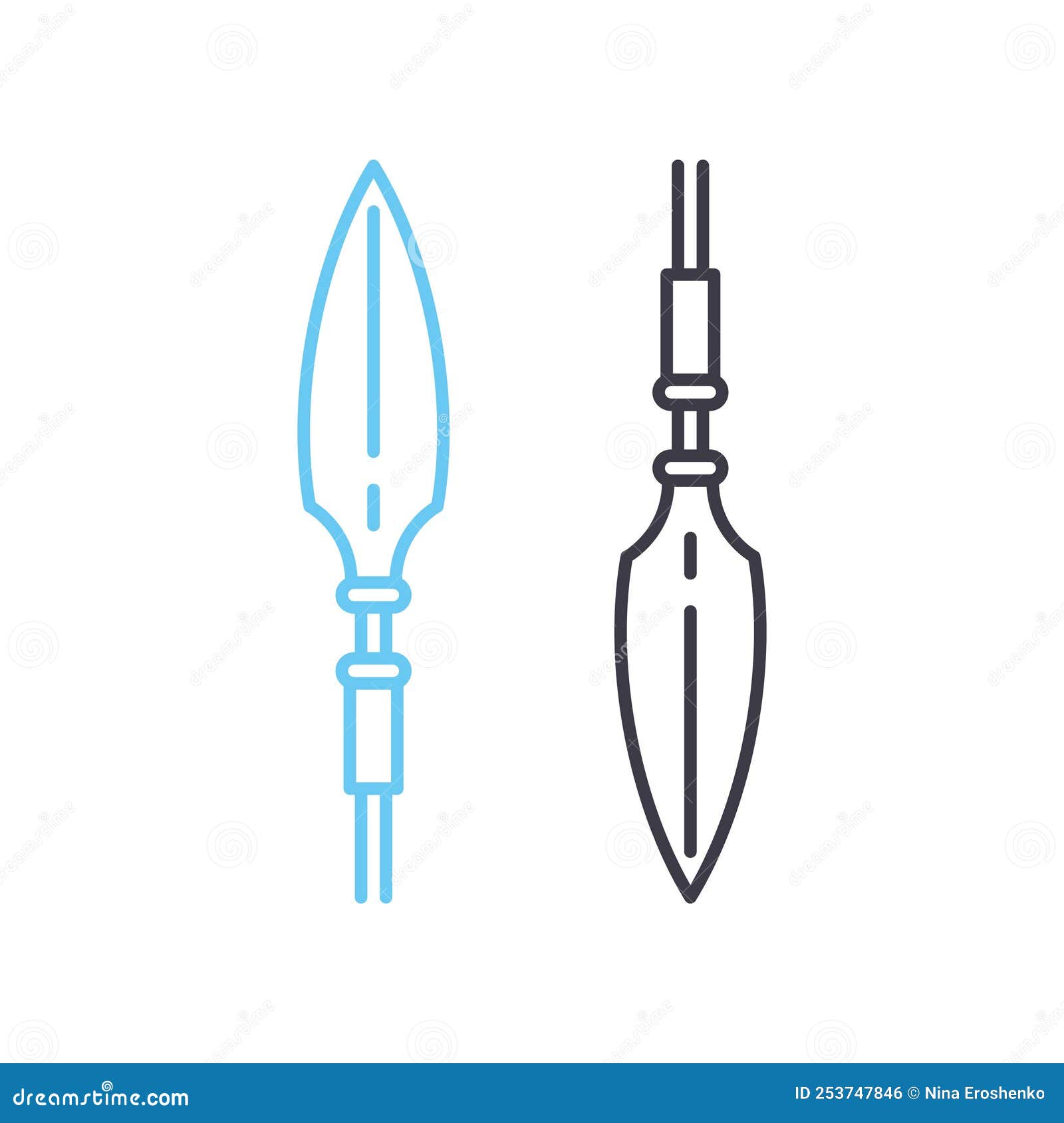 Ancient Spears Line Icon, Outline Symbol, Vector Illustration, Concept ...