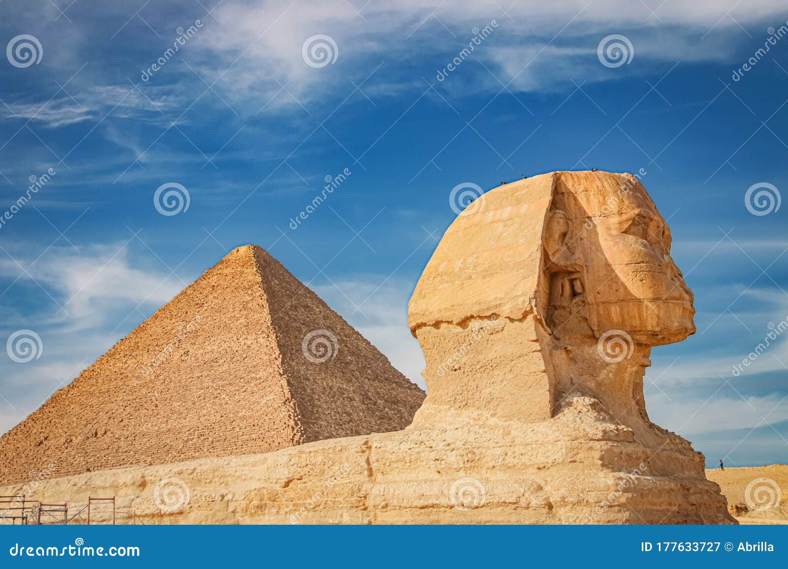 Ancient Sphinx and Pyramids, Symbol of Egypt Stock Image - Image of ...