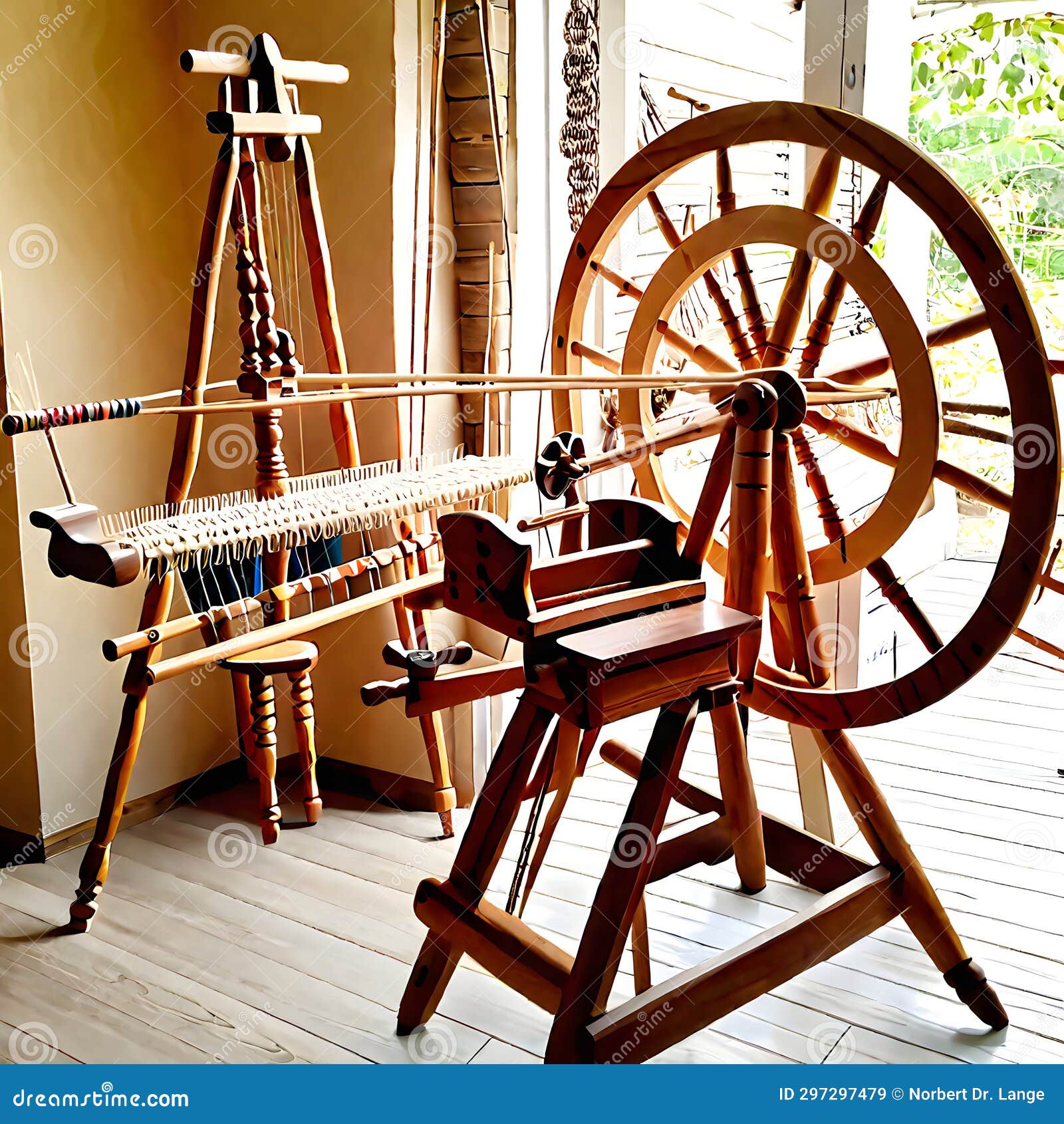 Ancient Spinning Wheel , AI-generatet Stock Image - Image of spinning ...