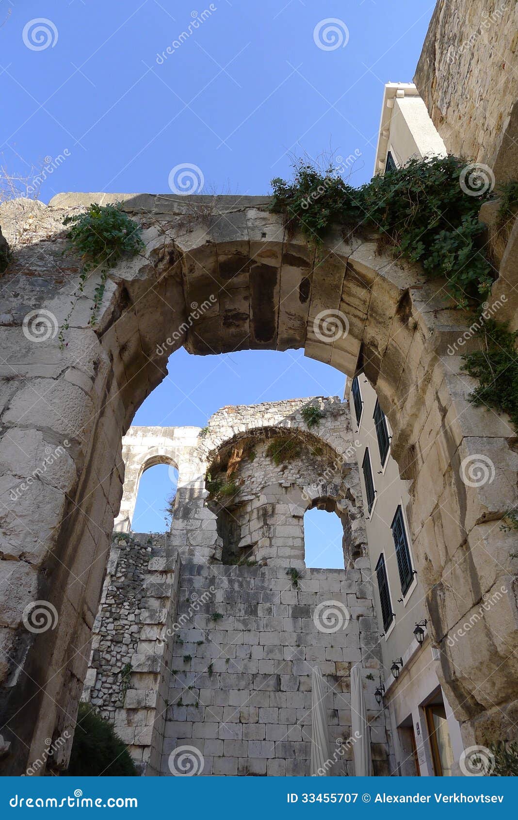 Ancient Split city stock image. Image of buildings, port - 33455707