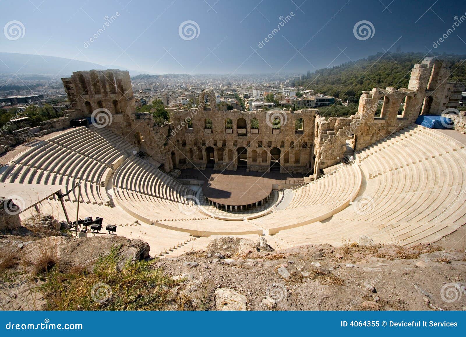 Ancient Stadium in Acropolis Stock Image - Image of monument, modern ...