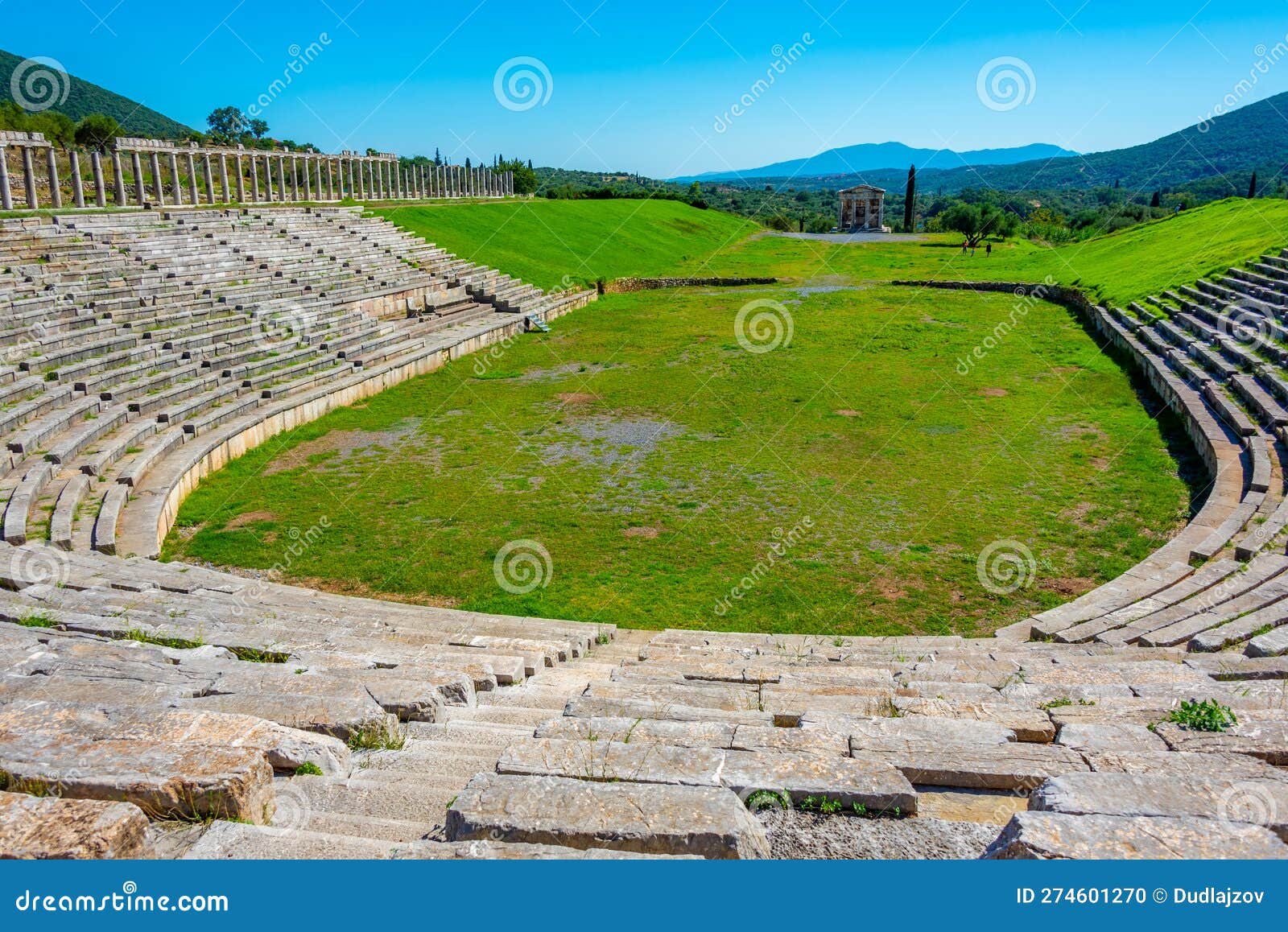 Ancient Stadium of Archaeological Site of Ancient Messini in Gre Stock ...