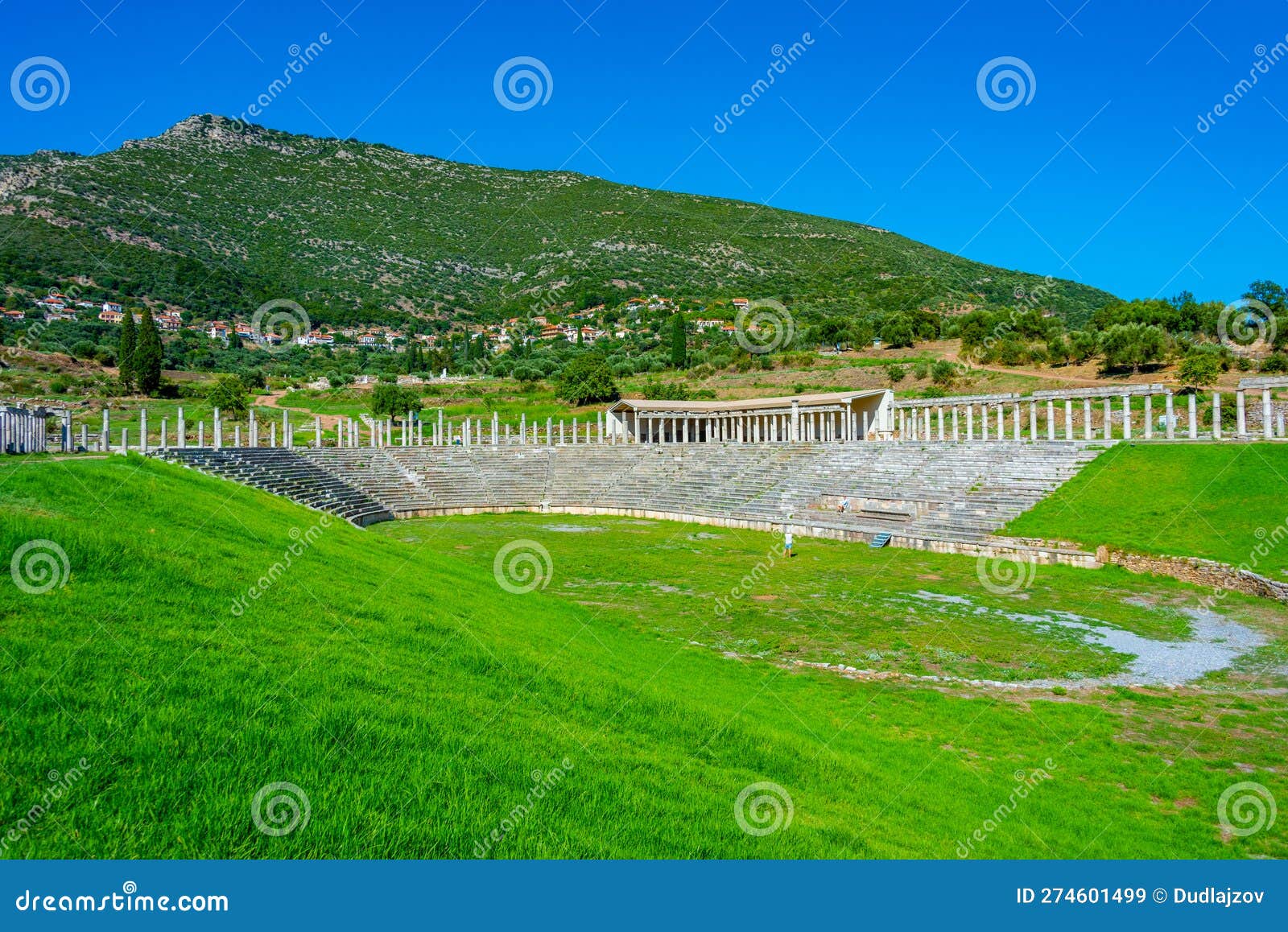 Ancient Stadium of Archaeological Site of Ancient Messini in Gre Stock ...