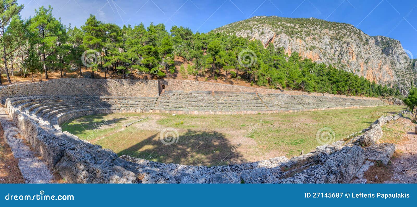 Ancient Stadium of Delphi, Greece Stock Image - Image of civilization ...