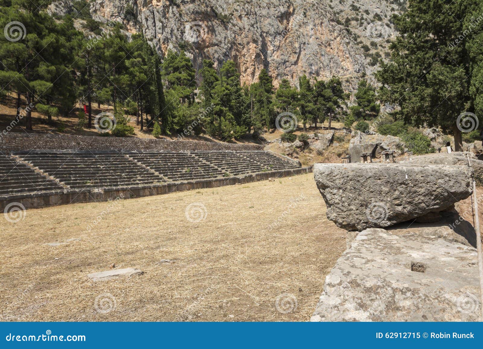 Ancient Stadium at Delphi in Greece Stock Image - Image of ...