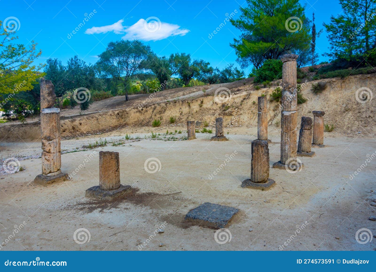 Ancient Stadium of Nemea in Greece Stock Image - Image of building ...