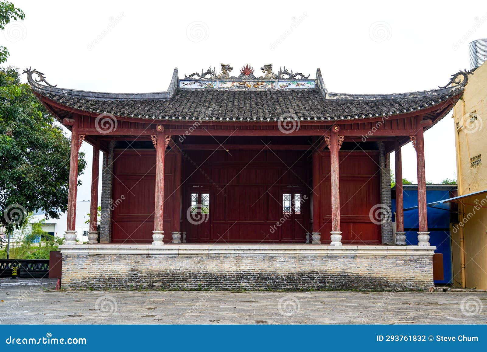 An Ancient Stage in Rural China Stock Photo - Image of buildings ...