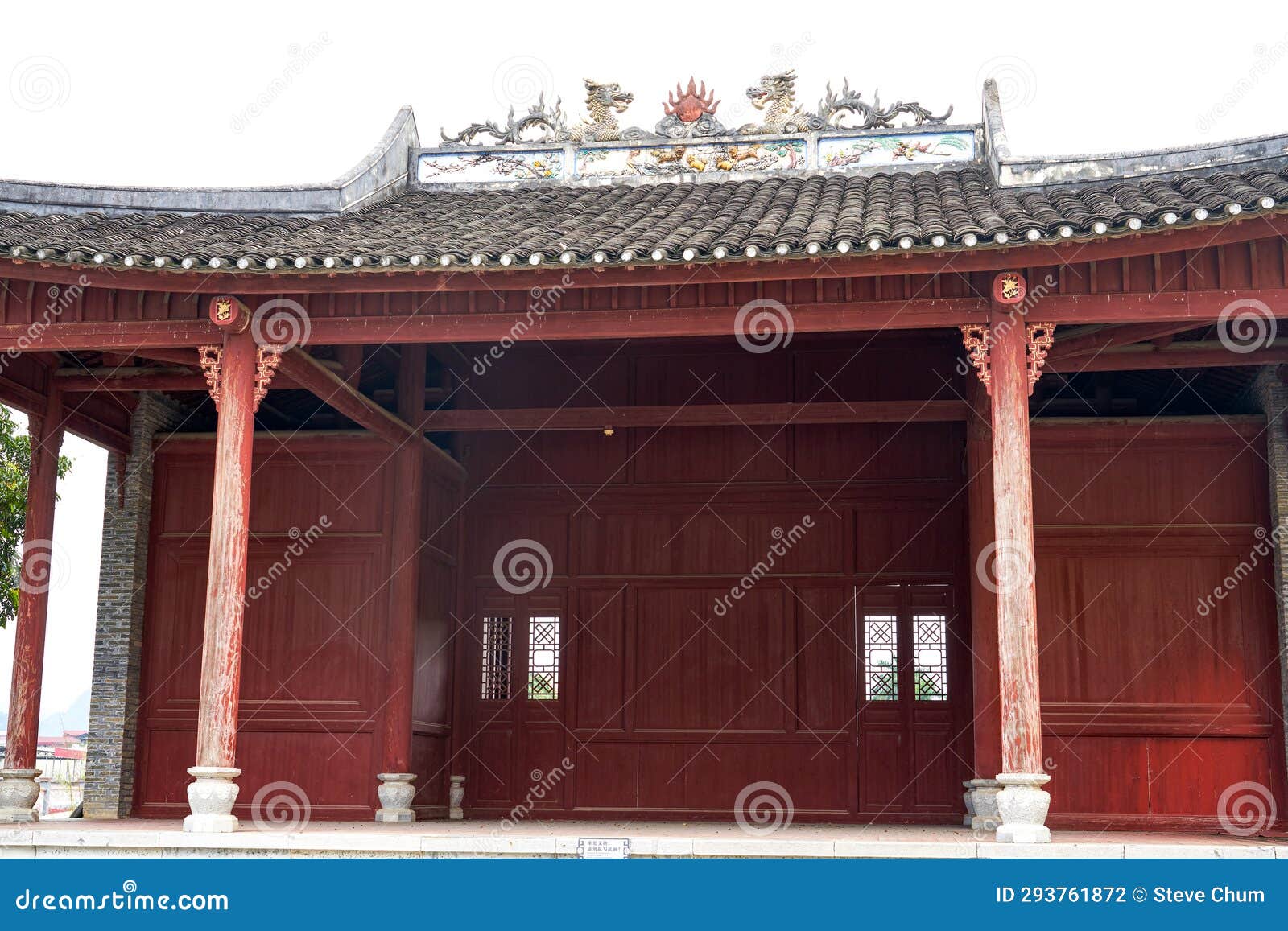 An Ancient Stage in Rural China Stock Photo - Image of rural, carving ...