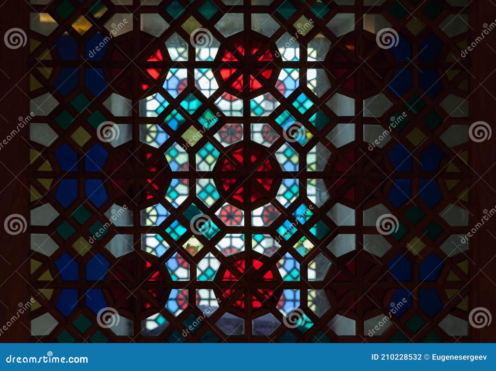 Ancient Stained Glass Window with Arabic Geometric Pattern Stock Photo ...