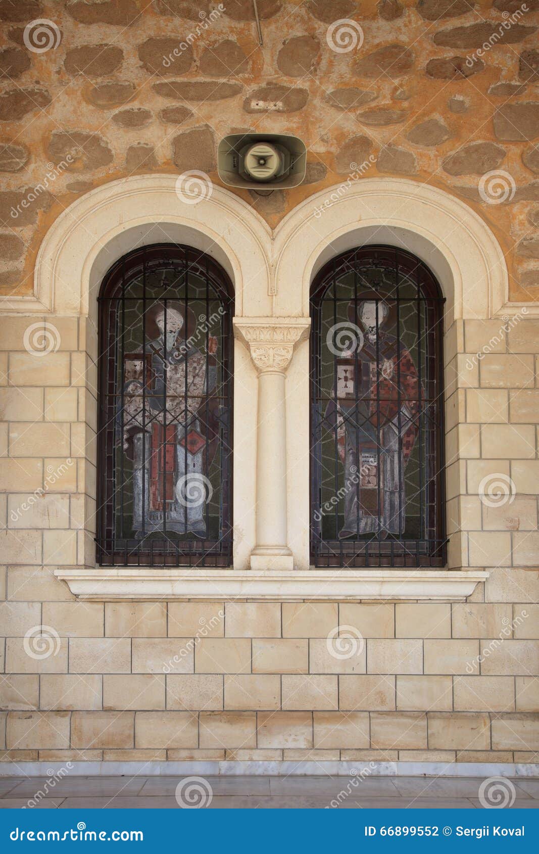 Ancient Stained Glass in the Windows of the Orthodox Church Stock Photo ...