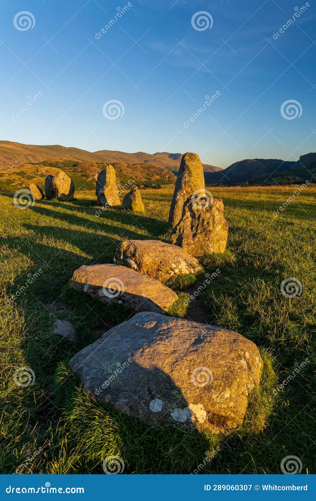 An Ancient Standing Stone Circle on High Ground Surrounded by Mountains ...