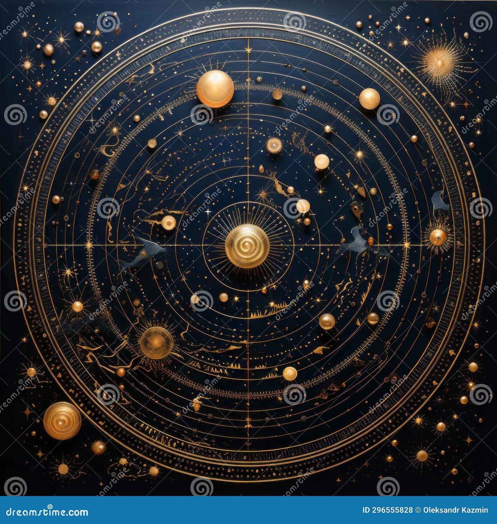 Ancient Star Map with Constellations Stock Illustration - Illustration ...