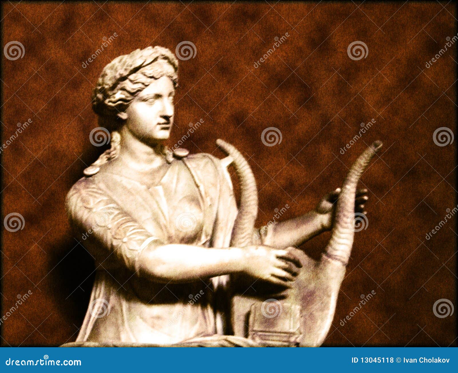 The Ancient Statue Of Artemis In White Marble On Delos Island Royalty ...