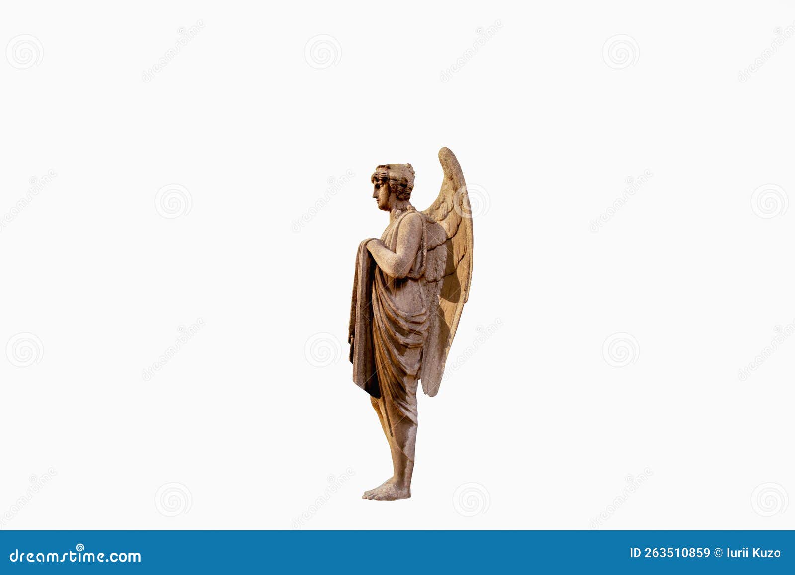 An Ancient Statue of Angel in Profile Stock Image - Image of prayer ...
