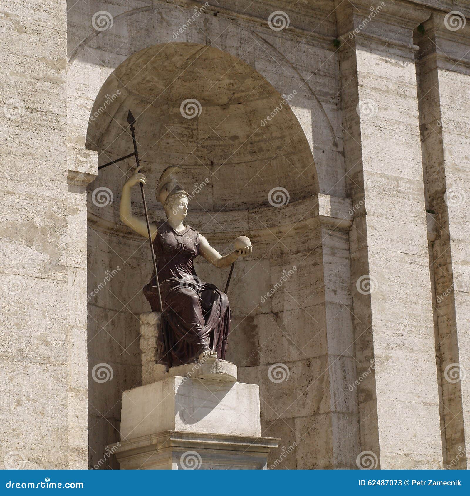 Ancient Statue of Athena in Capitol Hill Stock Image - Image of rome ...