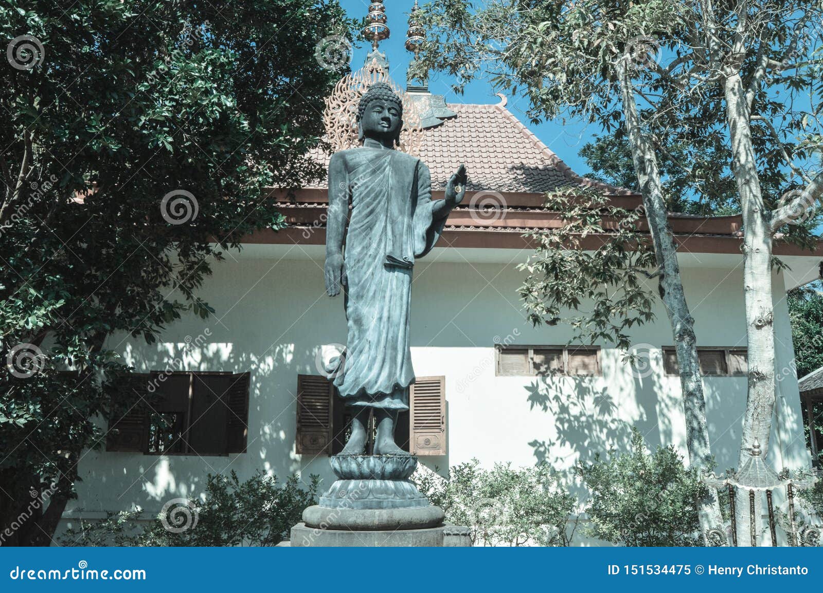 Ancient Statue in Candi Mendut Monastery Near Borobudur. Central Java ...
