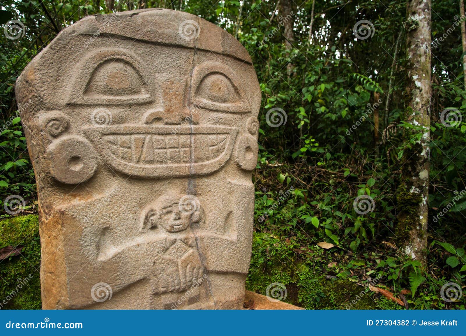 Ancient Statue Holding a Child Stock Photo - Image of america, stone ...