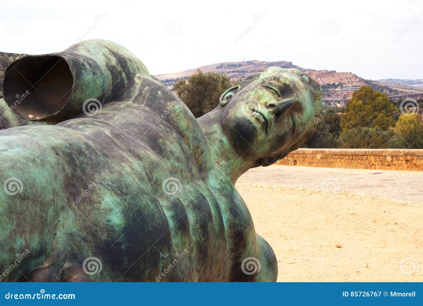 Ancient Statue of Icarus in the Valley of Temples, Sicily, Italy ...