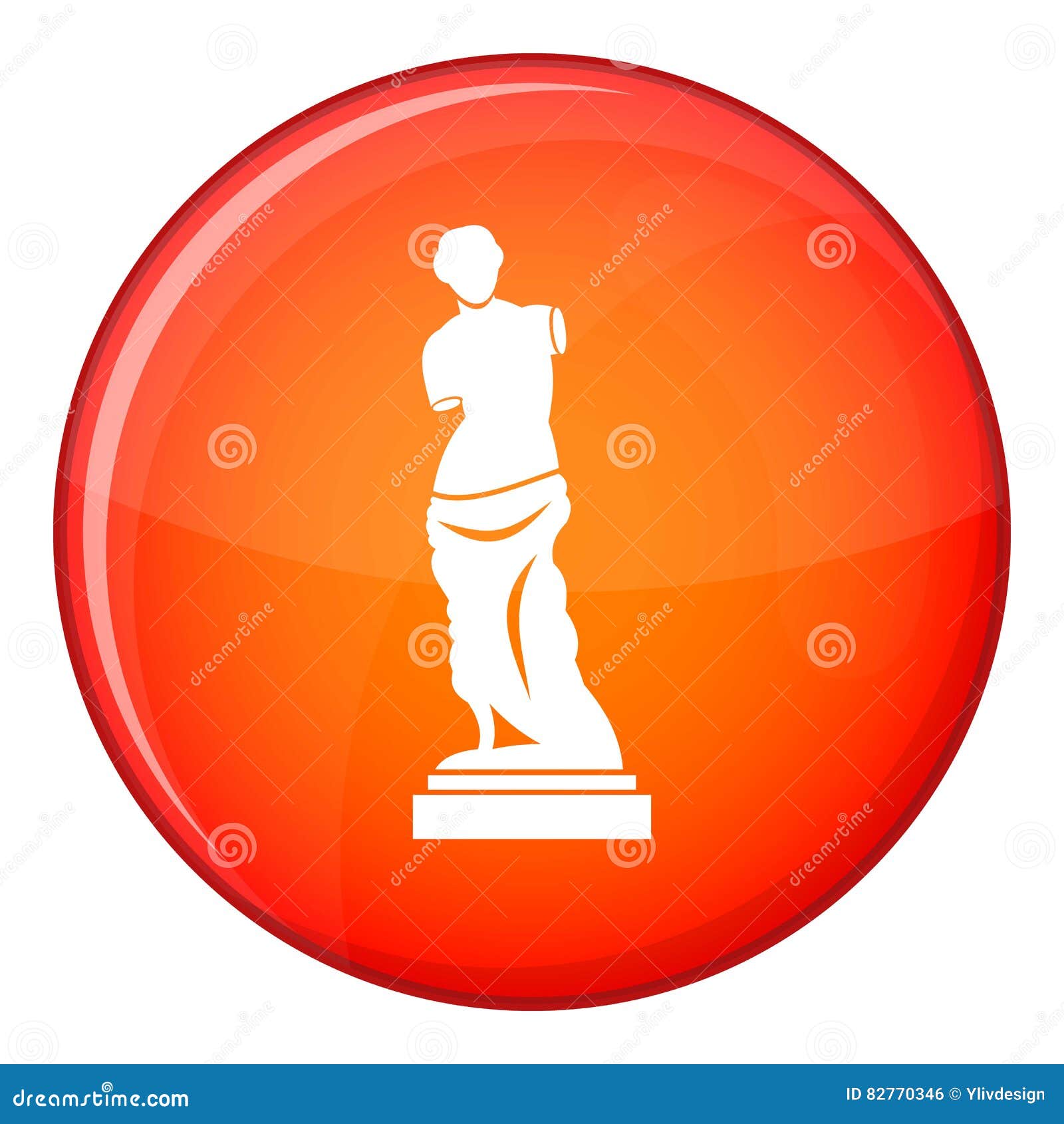 Ancient Statue Icon, Flat Style Stock Vector - Illustration of flat ...