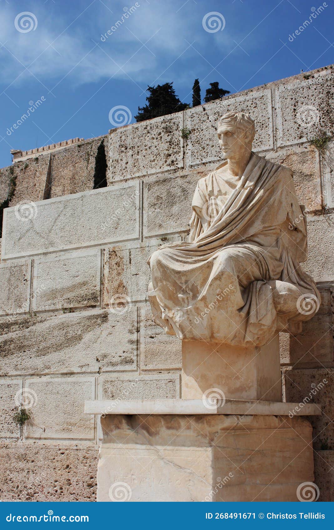 Ancient Statue of Menander at Acropolis, Athens Editorial Photo - Image ...