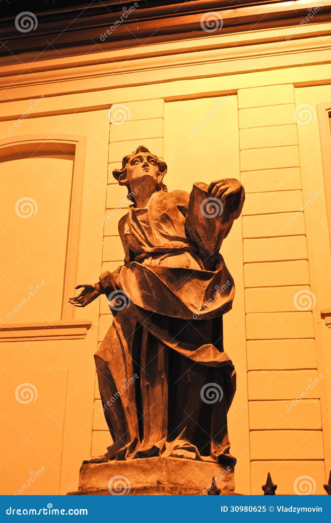 An ancient statue stock image. Image of night, light - 30980625