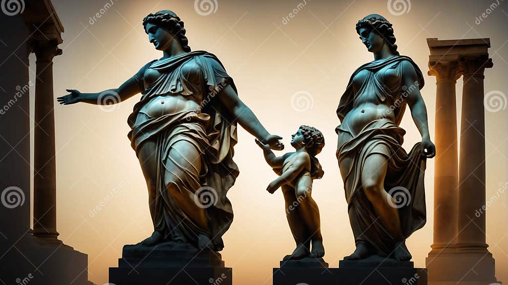 Ancient Statue. Realistic and High Resolution Illustration Stock ...